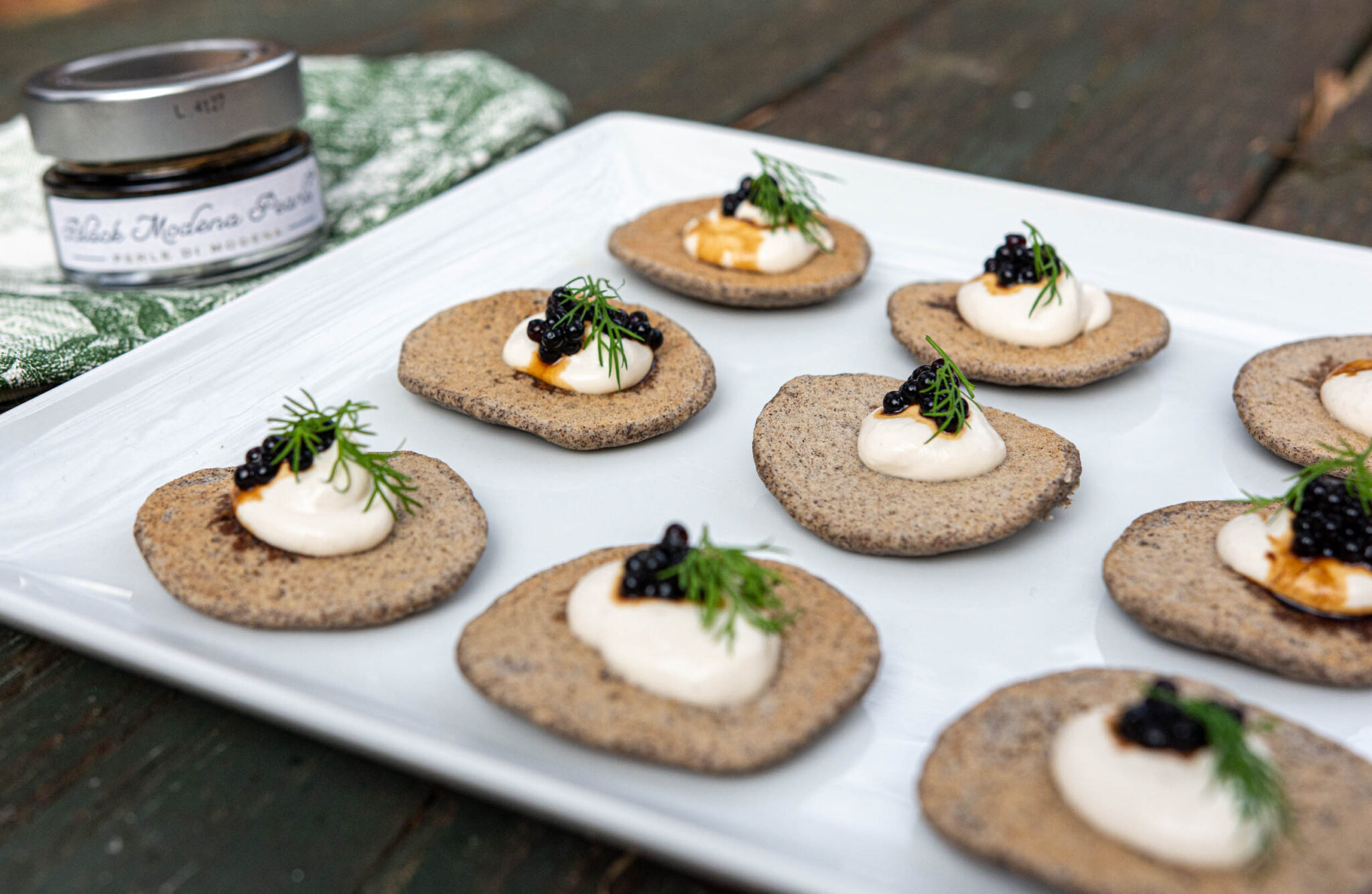 Buckwheat Blini with Balsamic Caviar - Laura's Vegan Table