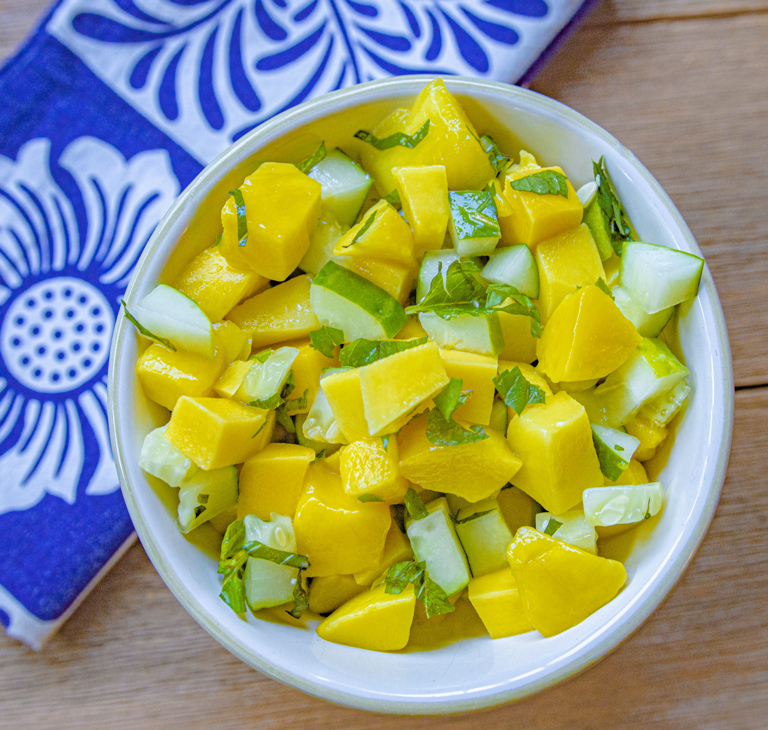 Mango Salsa with Cucumber + Mint - Laura's Vegan Table