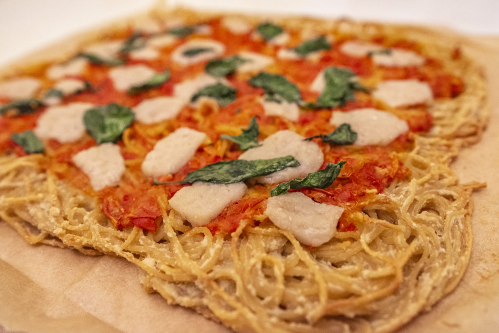 Spaghetti Pizza - Laura's Vegan Table